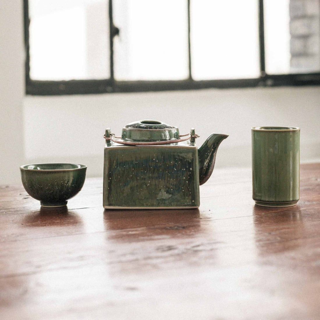 "Jade Square Teapot" - Handmade Unique Brewing Pot